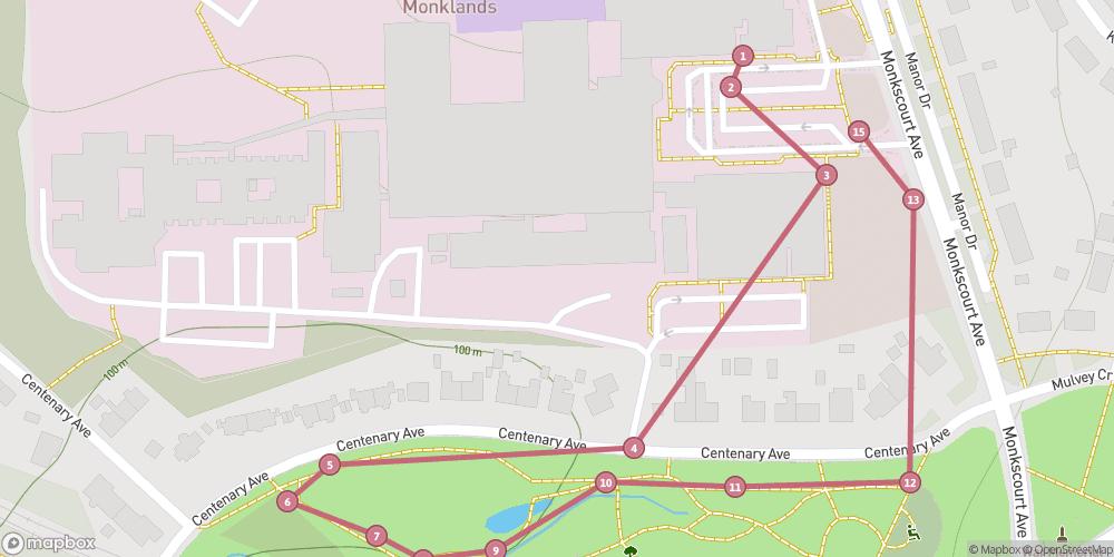 UH Monklands to Centenary Park Loop - Go Jauntly